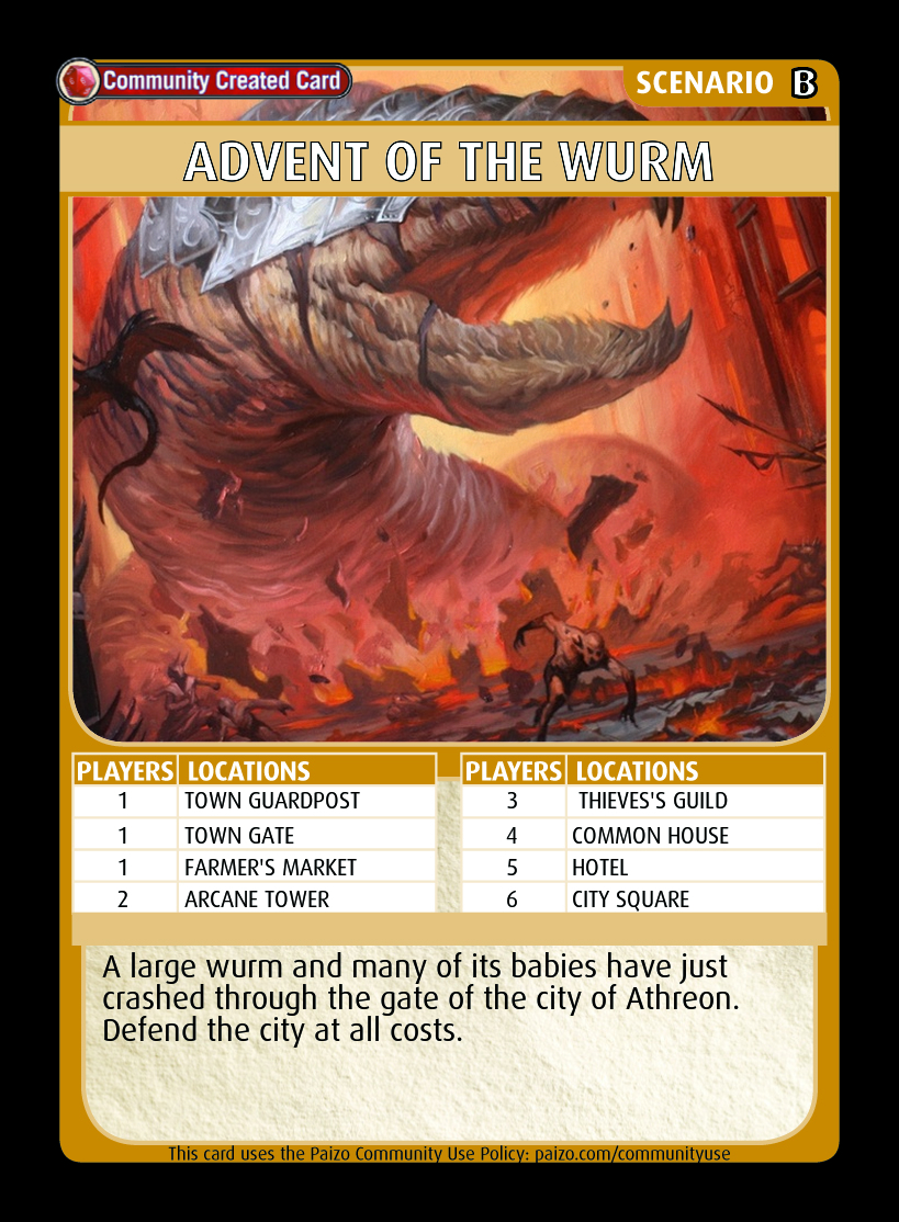 Advent Of The Wurm - Custom Card - Paizo | Pathfinder Adventure Card ...