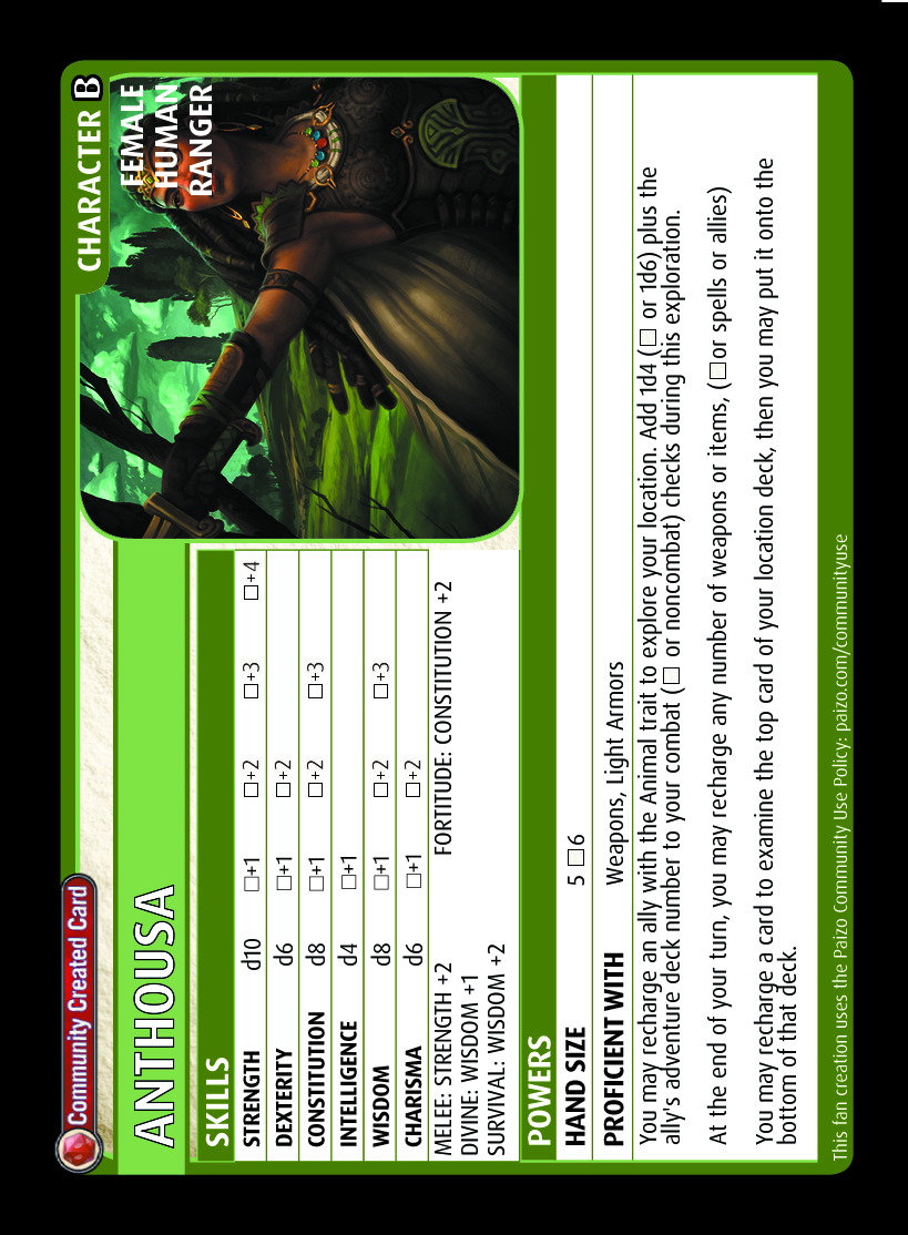 Anthousa - Custom Card - Paizo | Pathfinder Adventure Card Game ...