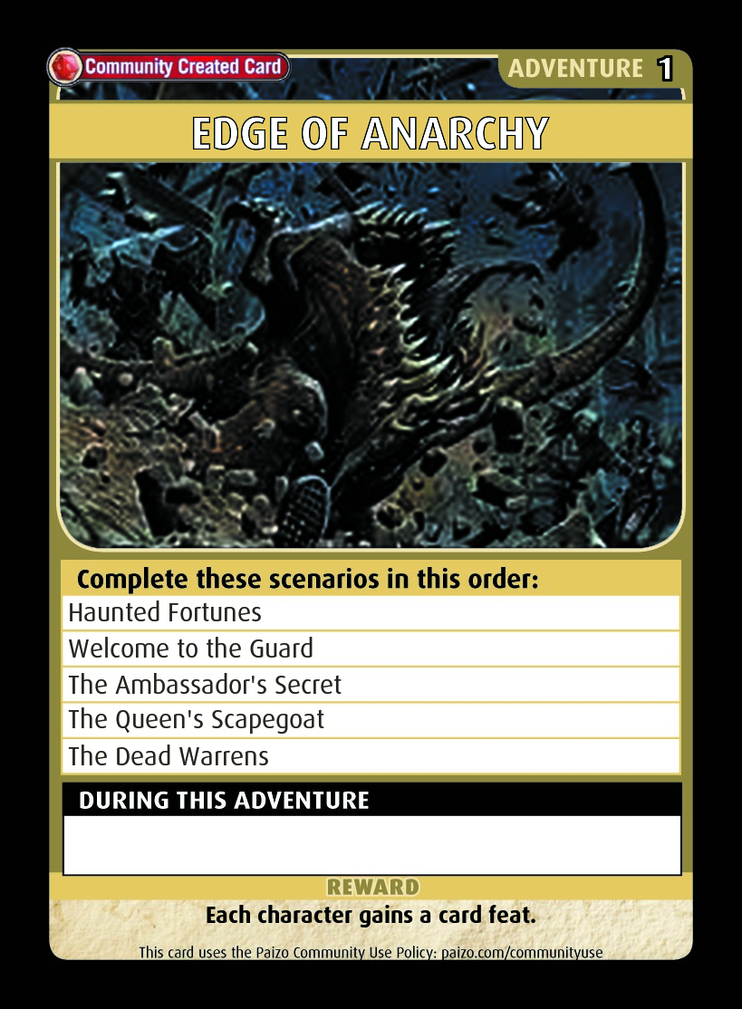 Edge Of Anarchy - Custom Card - Paizo | Pathfinder Adventure Card Game ...