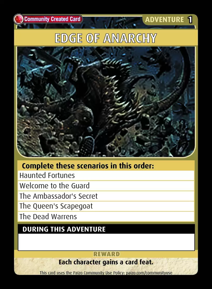 Edge Of Anarchy - Custom Card - Paizo | Pathfinder Adventure Card Game ...