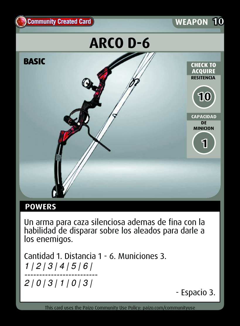 Arco D-6 - Custom Card - Paizo | Pathfinder Adventure Card Game ...