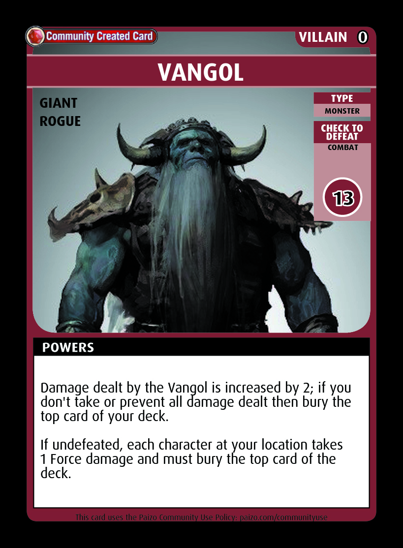 Vangol - Custom Card - Paizo | Pathfinder Adventure Card Game Community ...