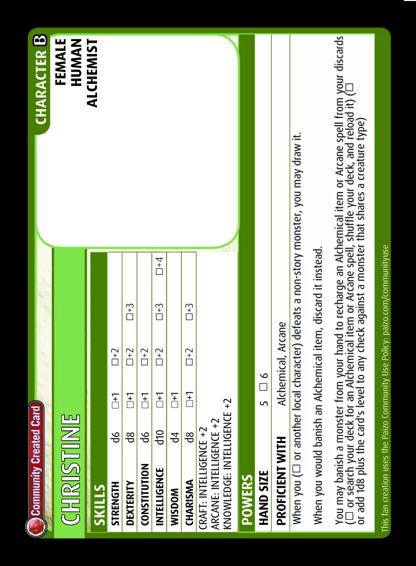 Christine - Custom Card - Paizo | Pathfinder Adventure Card Game ...