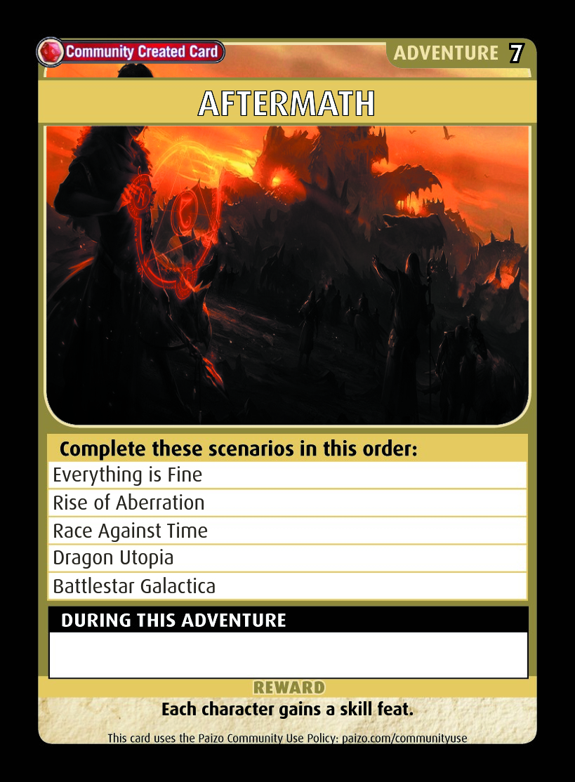 Aftermath - Custom Card - Paizo | Pathfinder Adventure Card Game ...