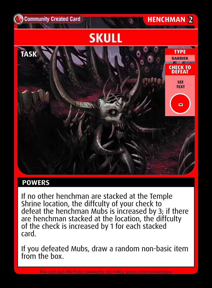 Skull - Custom Card - Paizo | Pathfinder Adventure Card Game Community ...