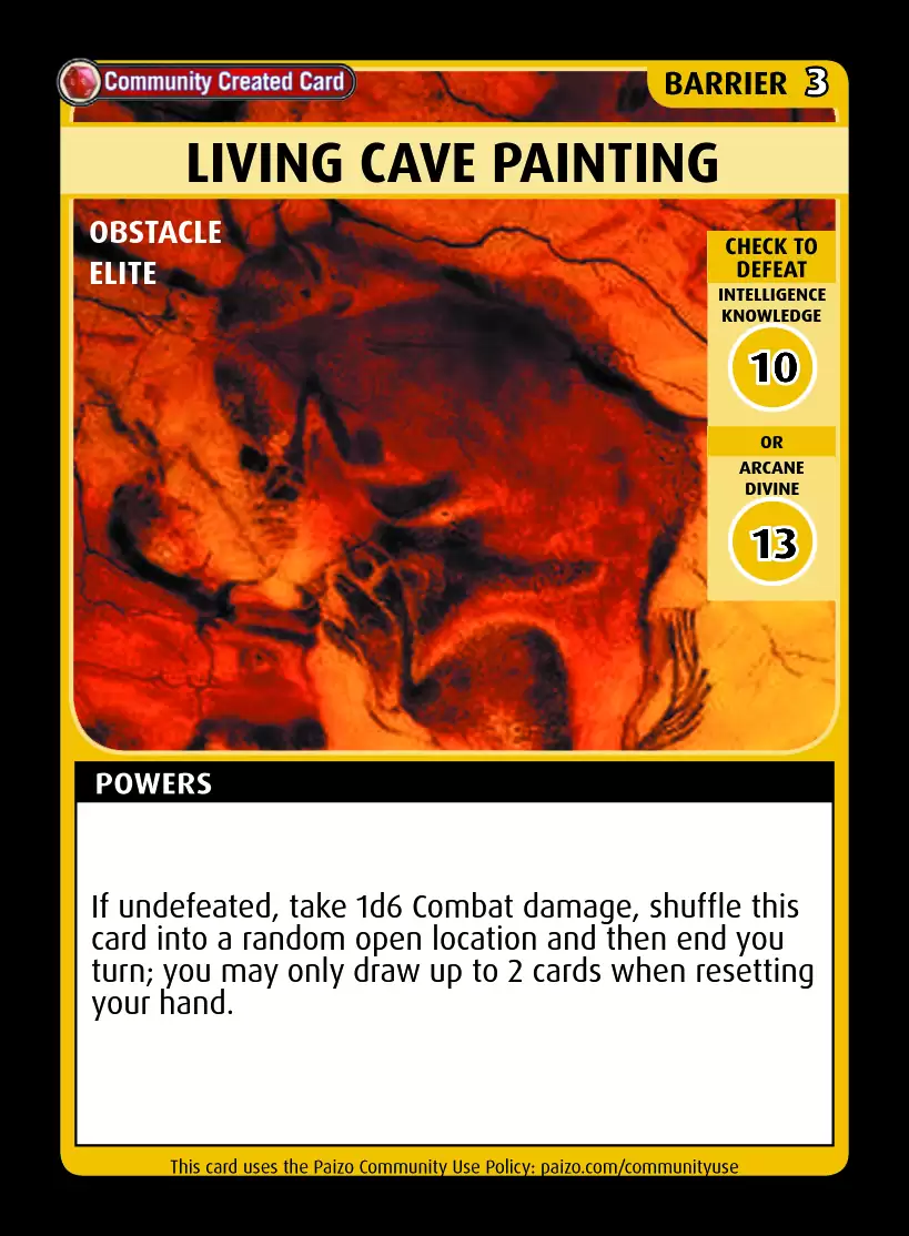 Living Cave Painting - Custom Card - Paizo | Pathfinder Adventure Card ...