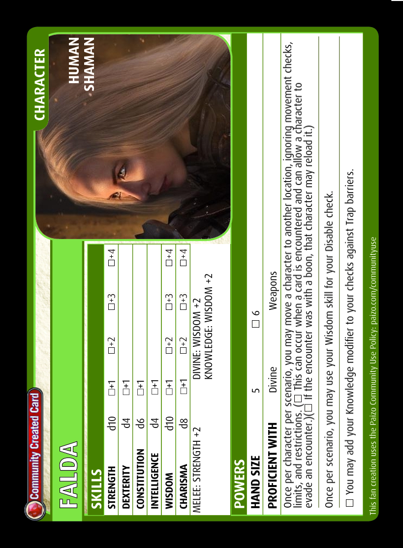 Falda - Custom Card - Paizo | Pathfinder Adventure Card Game Community ...