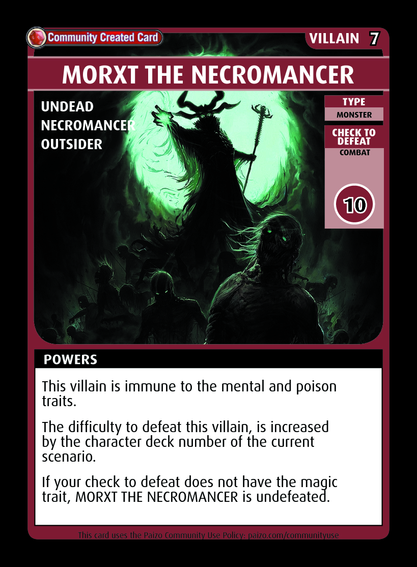 Morxt The Necromancer - Custom Card - Paizo | Pathfinder Adventure Card ...
