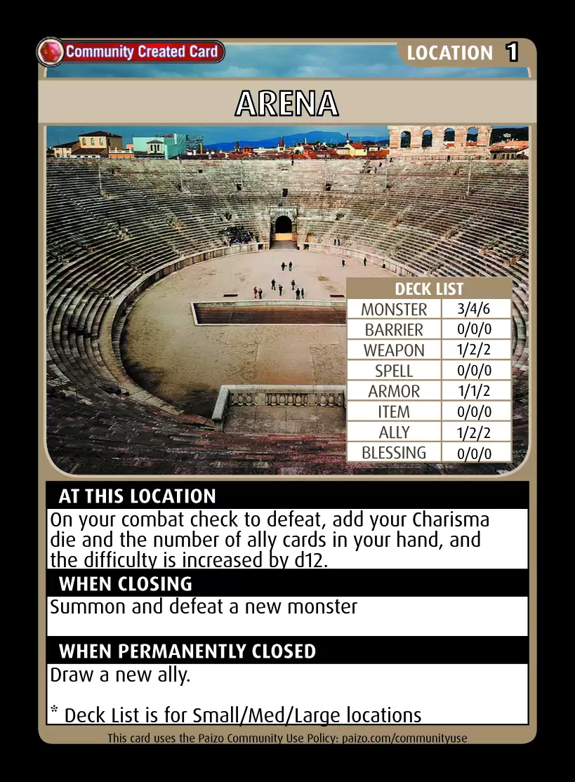 Arena - Custom Card - Paizo | Pathfinder Adventure Card Game Community ...