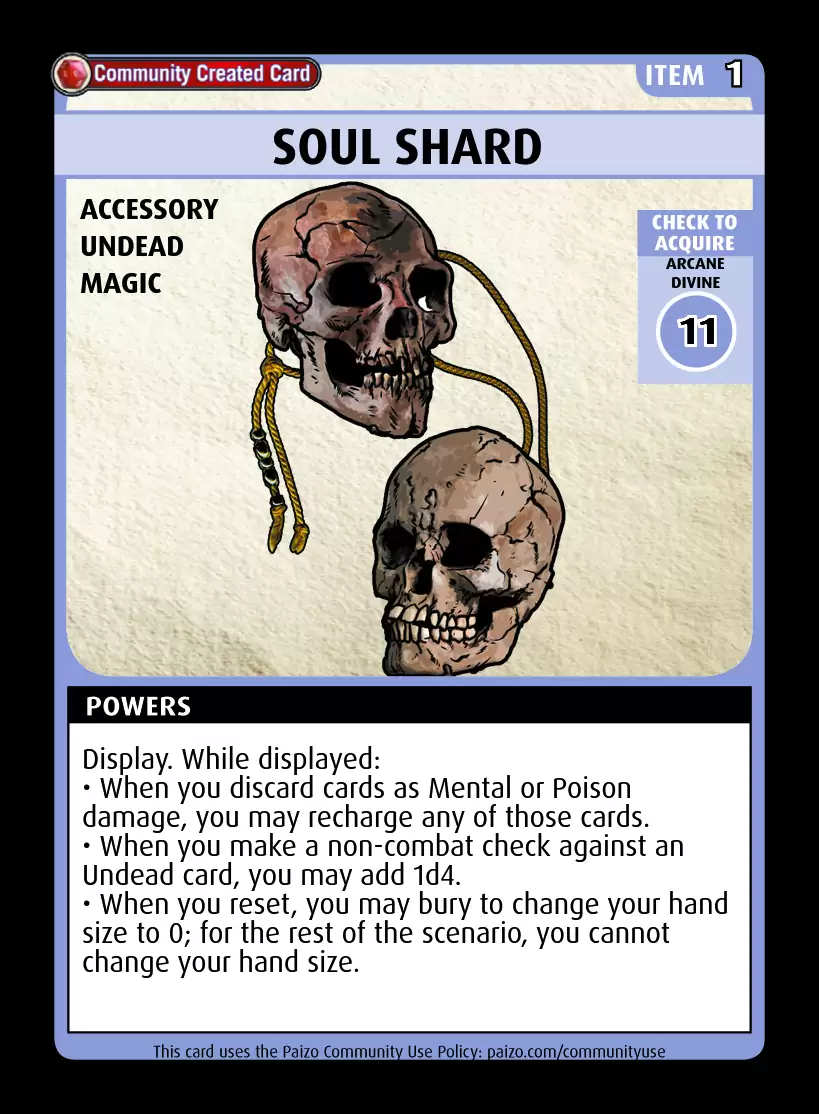 Soul Shard - Custom Card - Paizo | Pathfinder Adventure Card Game ...