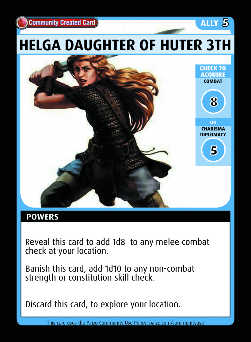 Helga Daughter Of Huter 3th - Custom Card - Paizo | Pathfinder ...