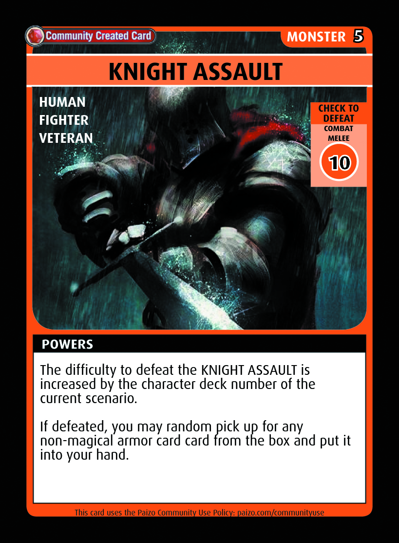 Knight Assault - Custom Card - Paizo | Pathfinder Adventure Card Game ...