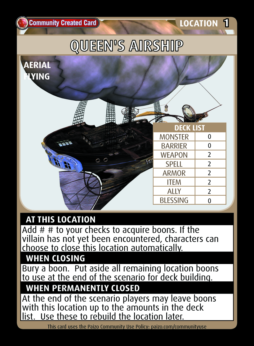Queen's Airship - Custom Card - Paizo | Pathfinder Adventure Card Game ...