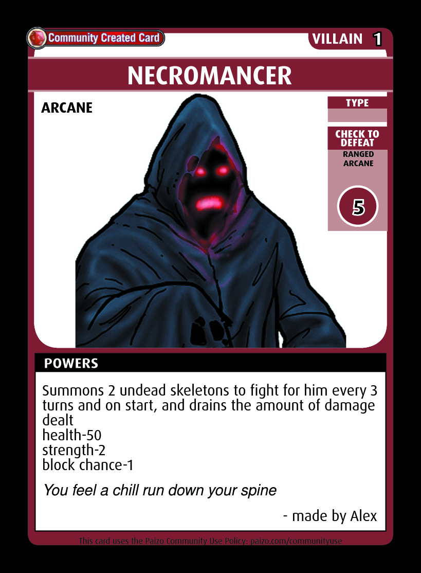 Necromancer - Custom Card - Paizo | Pathfinder Adventure Card Game ...