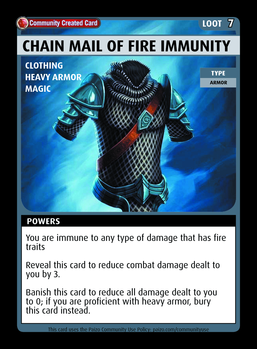 Chain Mail Of Fire Immunity - Custom Card - Paizo | Pathfinder ...