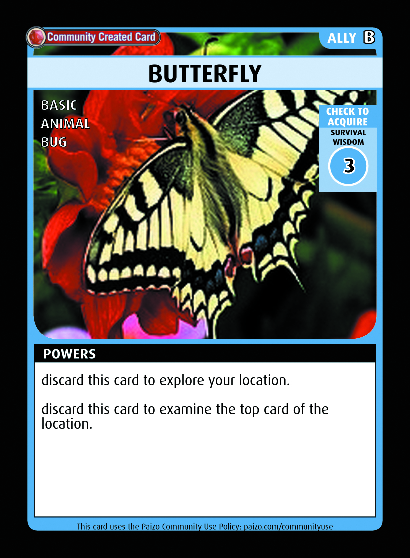 Butterfly - Custom Card - Paizo | Pathfinder Adventure Card Game ...