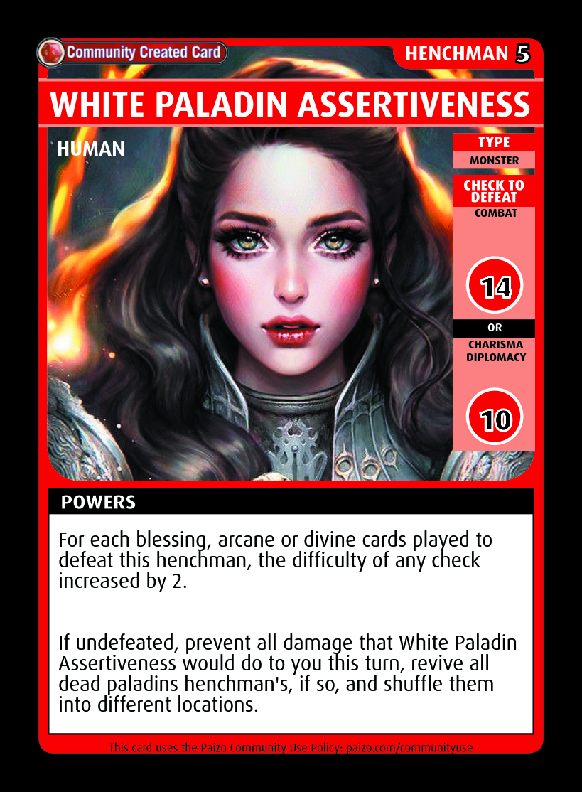 White Paladin Assertiveness - Custom Card - Paizo | Pathfinder ...