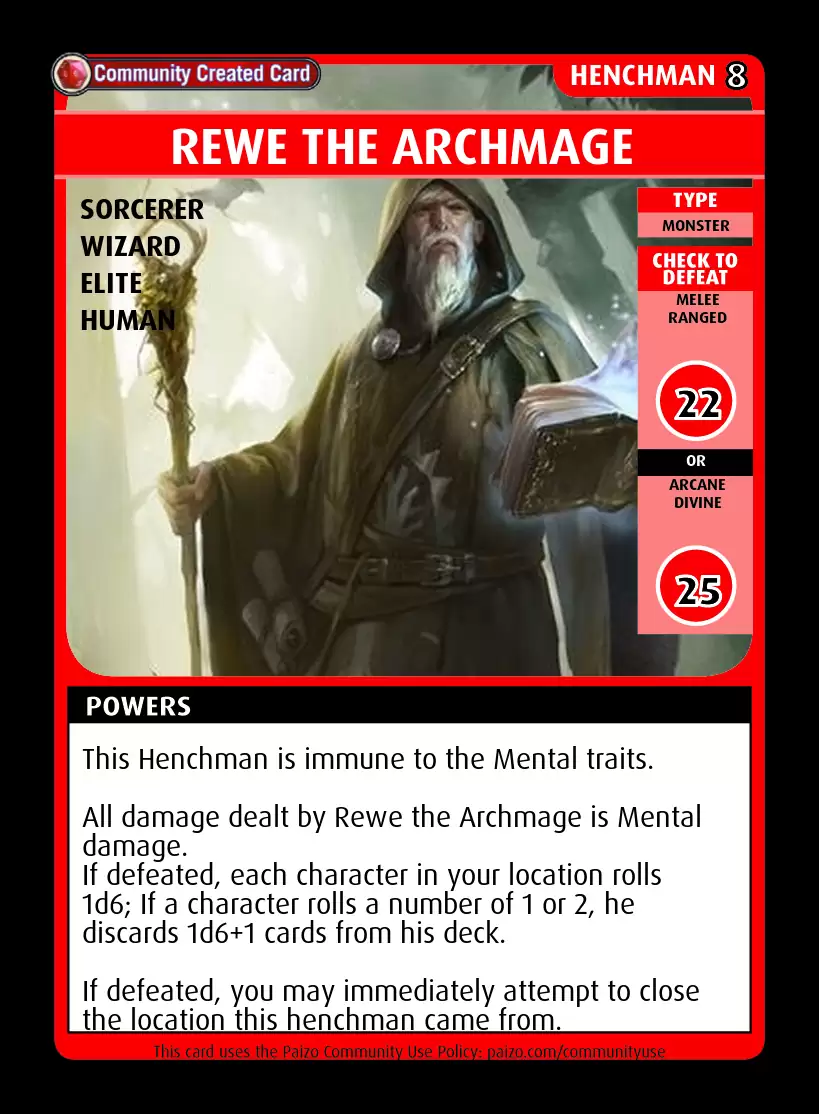 Rewe The Archmage - Custom Card - Paizo | Pathfinder Adventure Card ...