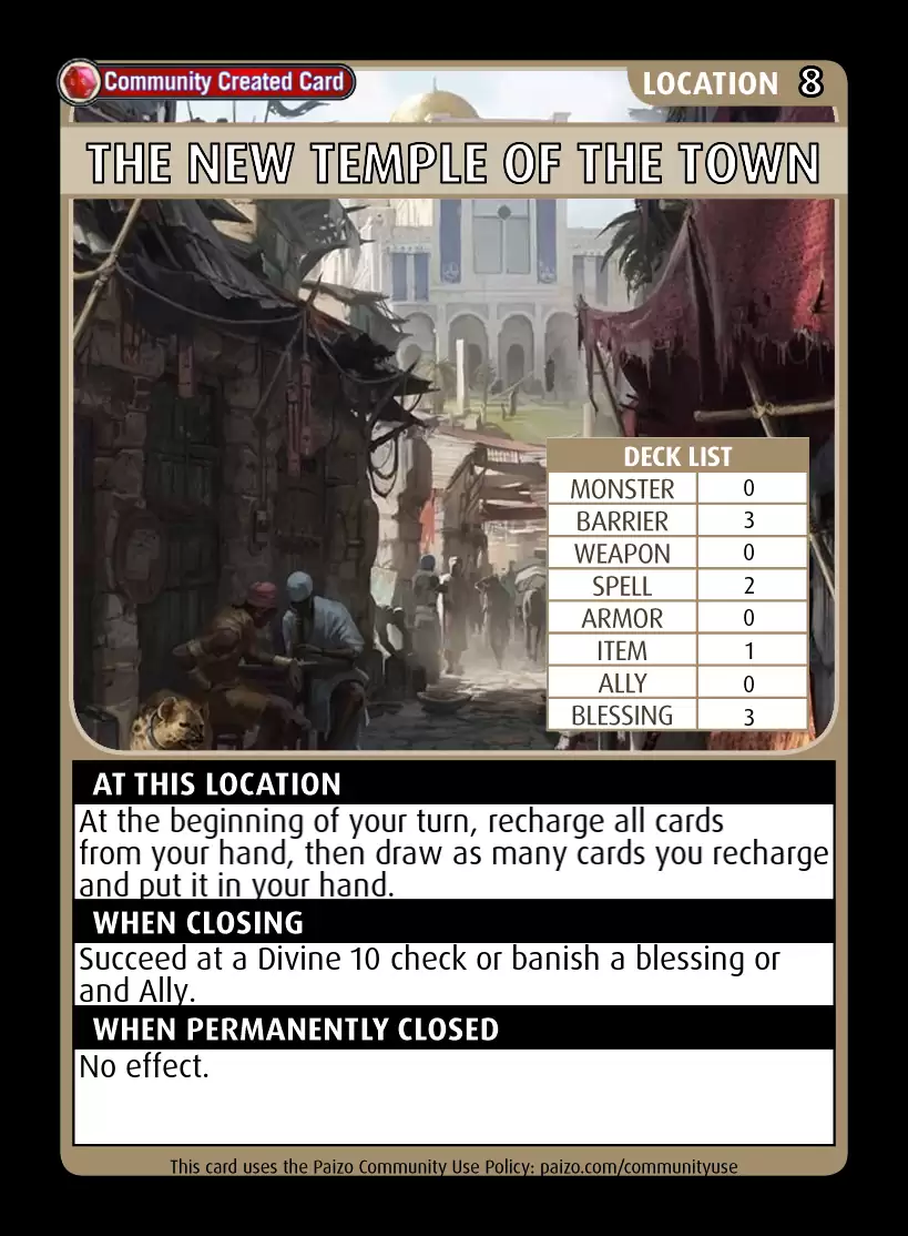 The New Temple Of The Town - Custom Card - Paizo | Pathfinder Adventure Card Game Community ...