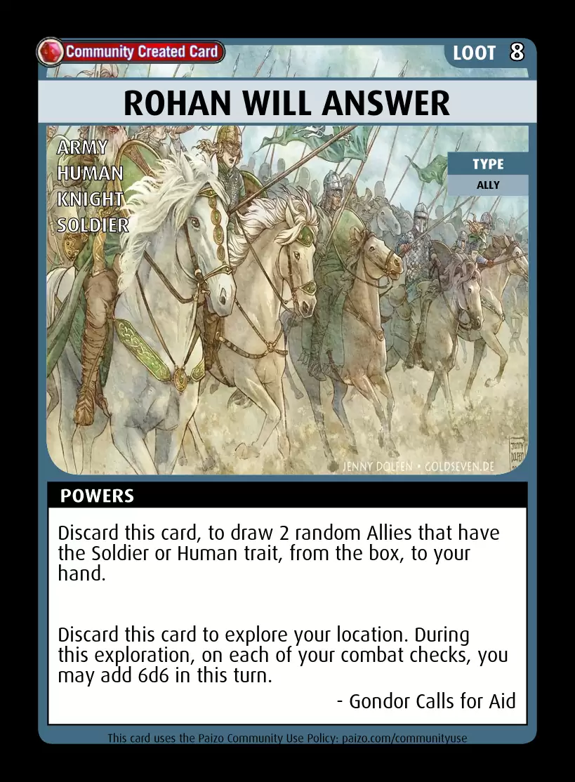 Rohan Will Answer - Custom Card - Paizo | Pathfinder Adventure Card ...