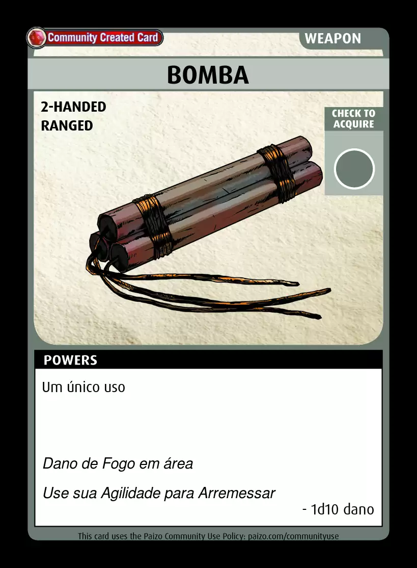 Bomba - Custom Card - Paizo | Pathfinder Adventure Card Game Community ...