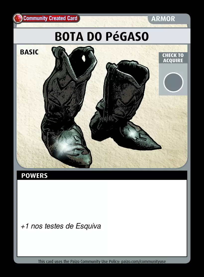 Bota Do Pégaso - Custom Card - Paizo | Pathfinder Adventure Card Game ...