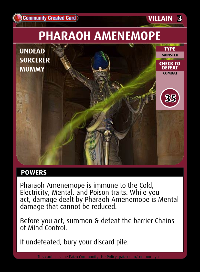 Pharaoh Amenemope - Custom Card - Paizo | Pathfinder Adventure Card ...