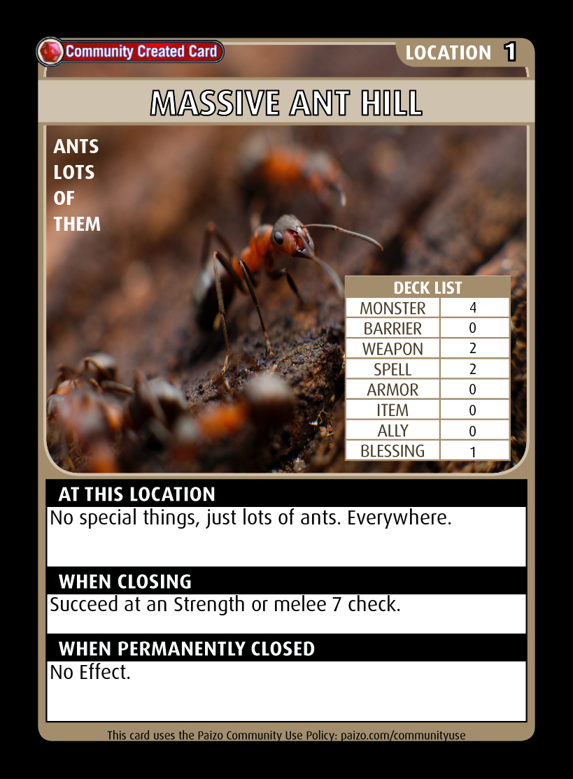 Massive Ant Hill - Custom Card - Paizo | Pathfinder Adventure Card Game ...