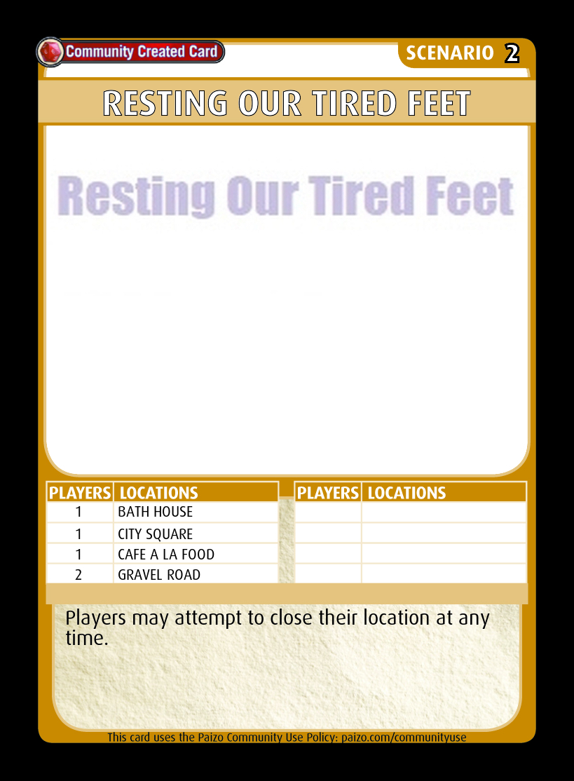 Resting Our Tired Feet - Custom Card - Paizo | Pathfinder Adventure ...