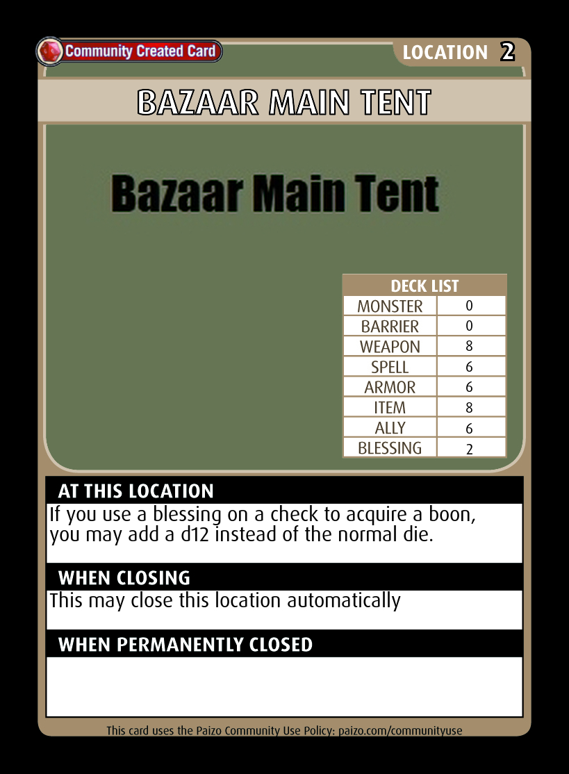 Bazaar Main Tent - Custom Card - Paizo | Pathfinder Adventure Card Game ...