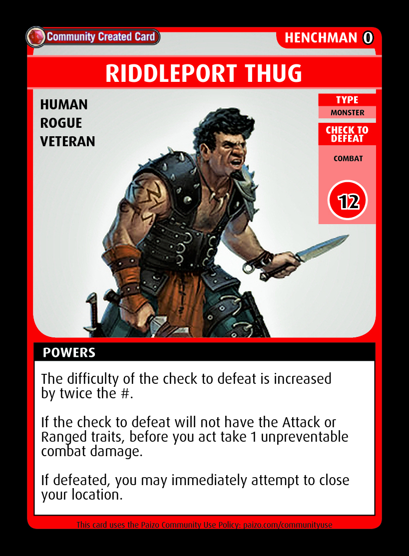 Riddleport Thug - Custom Card - Paizo | Pathfinder Adventure Card Game ...