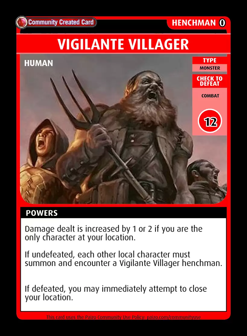 Vigilante Villager - Custom Card - Paizo | Pathfinder Adventure Card ...