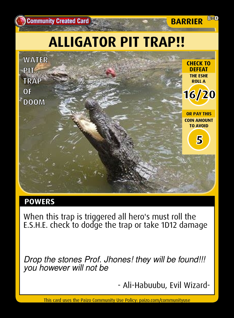 Alligator Pit - Custom Card - Paizo | Pathfinder Adventure Card Game ...