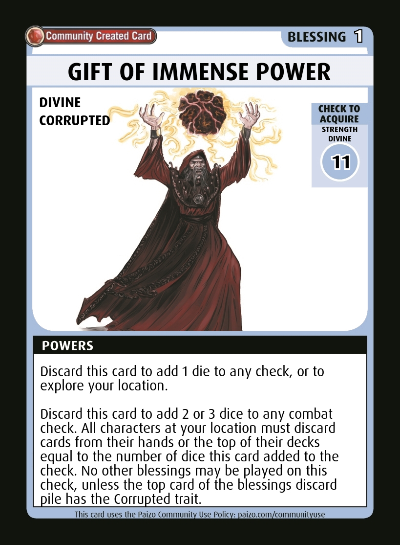 Gift Of Immense Power - Custom Card - Paizo | Pathfinder Adventure Card ...