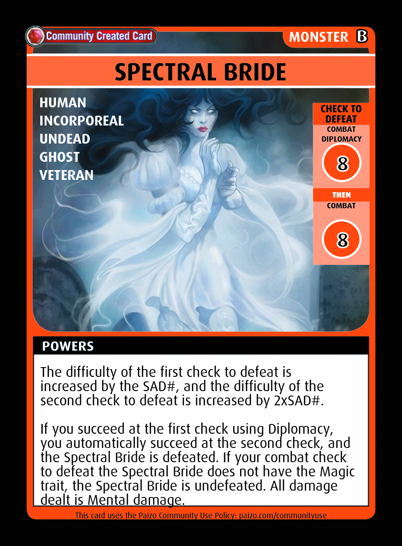 Spectral Bride - Custom Card - Paizo | Pathfinder Adventure Card Game ...