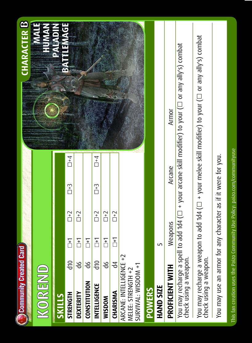 Korend - Custom Card - Paizo | Pathfinder Adventure Card Game Community ...