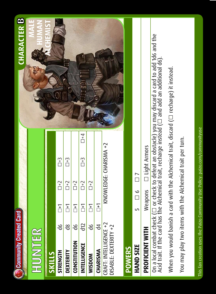 Hunter - Custom Card - Paizo | Pathfinder Adventure Card Game Community ...