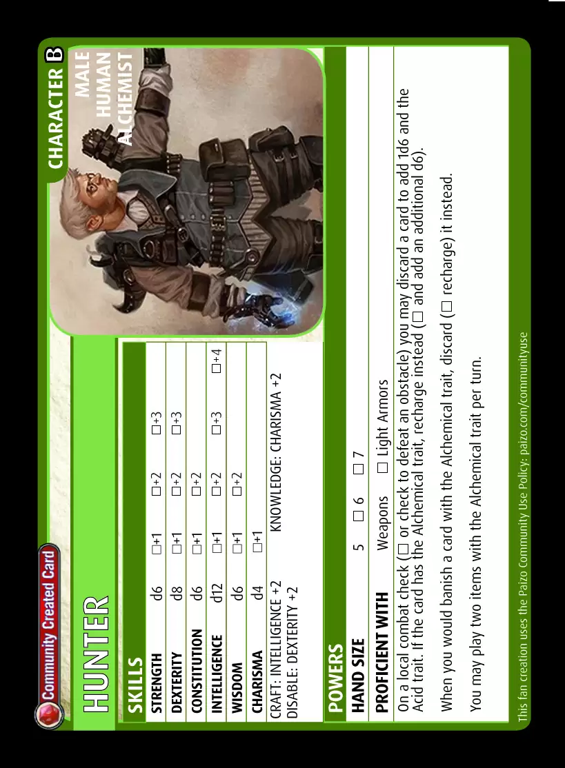 Hunter - Custom Card - Paizo | Pathfinder Adventure Card Game Community ...