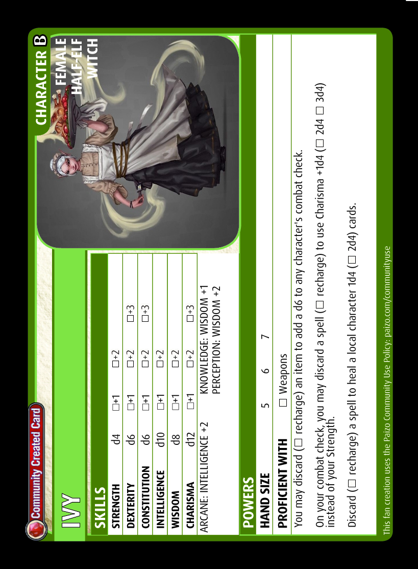 Ivy - Custom Card - Paizo | Pathfinder Adventure Card Game Community ...