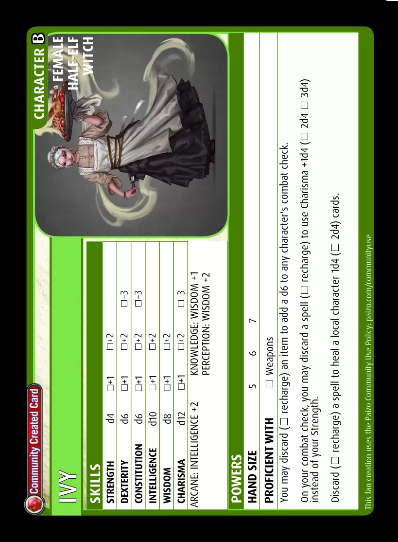 Ivy - Custom Card - Paizo | Pathfinder Adventure Card Game Community Cards | DriveThruRPG