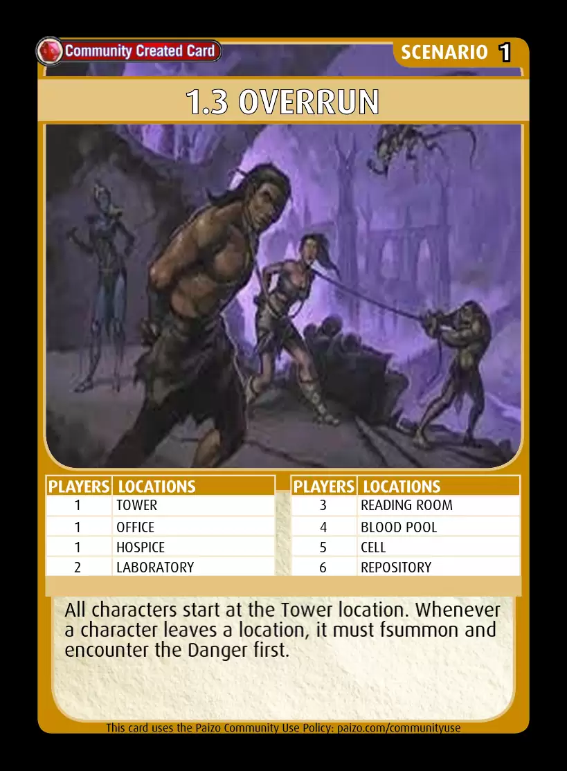 1.3 Overrun - Custom Card - Paizo | Pathfinder Adventure Card Game ...