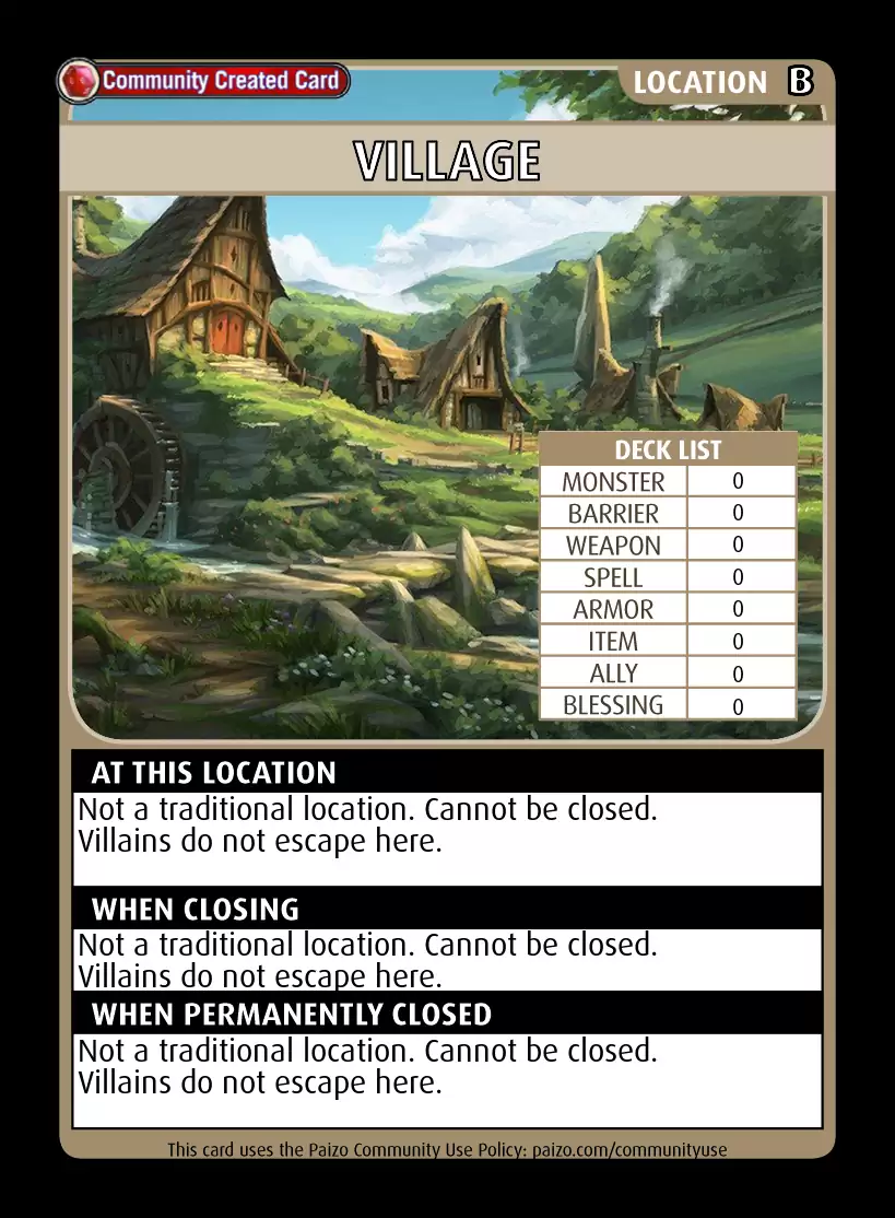 Village - Custom Card - Paizo | Pathfinder Adventure Card Game ...