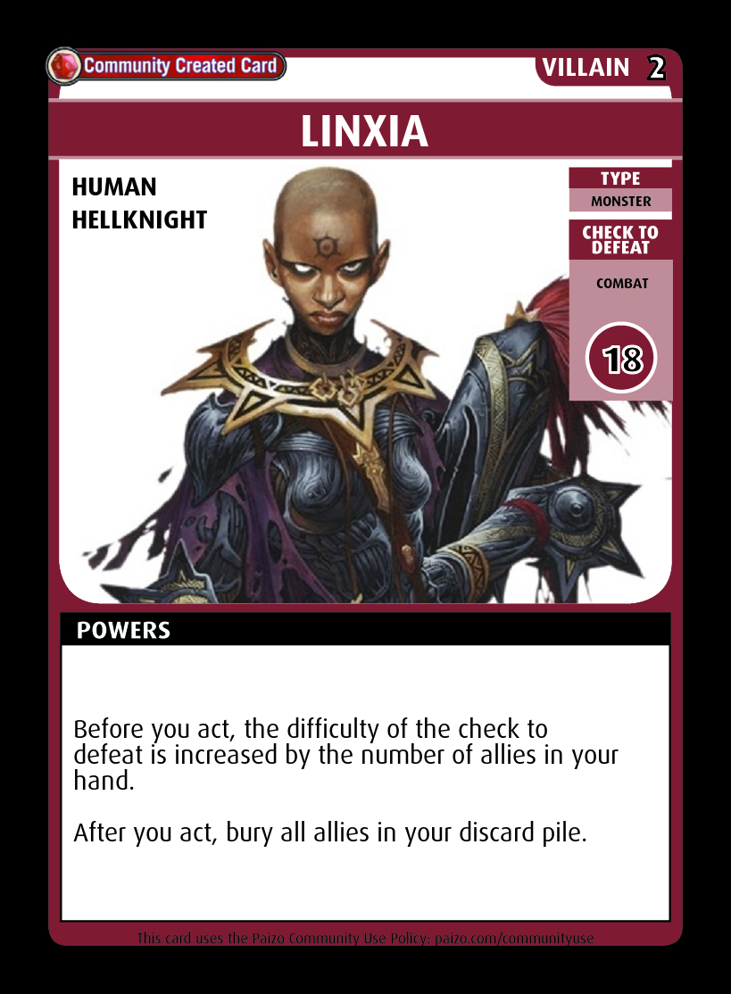 Linxia - Custom Card - Paizo | Pathfinder Adventure Card Game Community Cards | DriveThruRPG