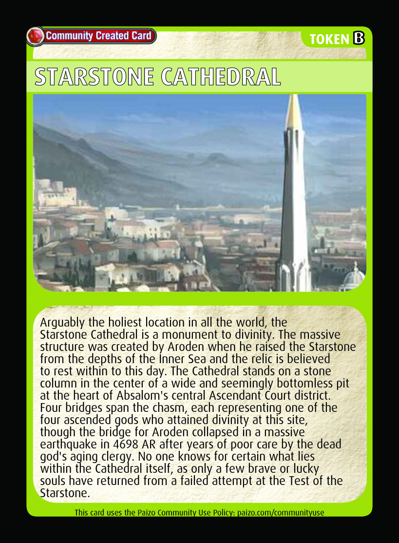 Starstone Cathedral - Custom Card - Paizo | Pathfinder Adventure Card ...