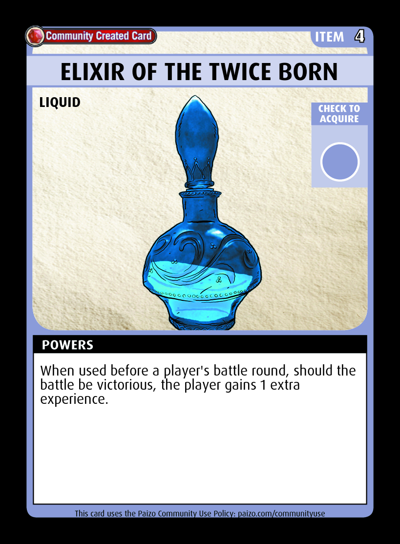 Elixir Of The Twice Born - Custom Card - Paizo | Pathfinder Adventure ...