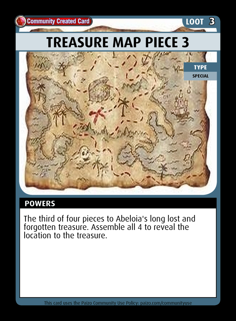 Treasure Map Piece 3 - Custom Card - Paizo | Pathfinder Adventure Card ...