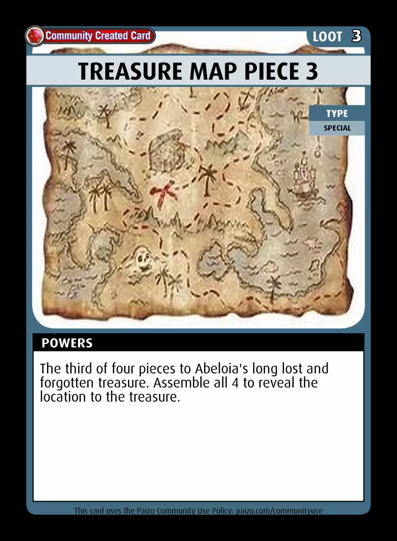 Treasure Map Piece 3 - Custom Card - Paizo | Pathfinder Adventure Card ...