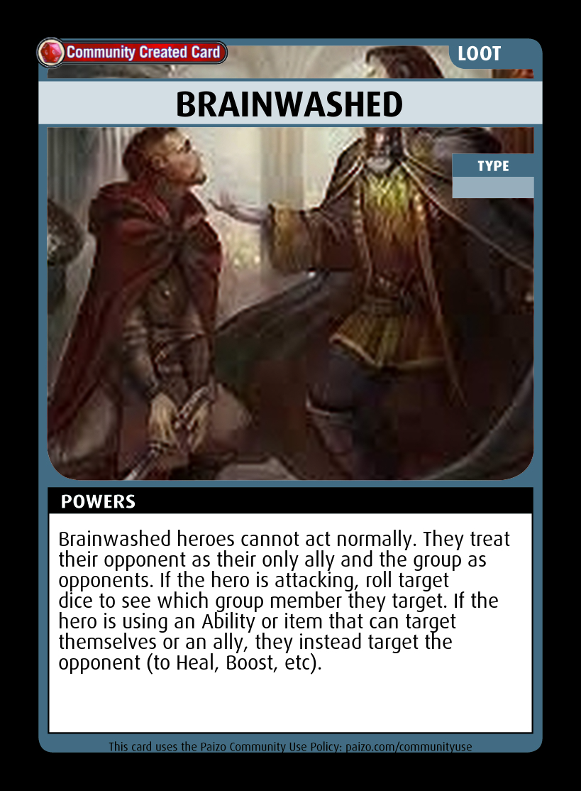 Brainwashed - Custom Card - Paizo | Pathfinder Adventure Card Game ...