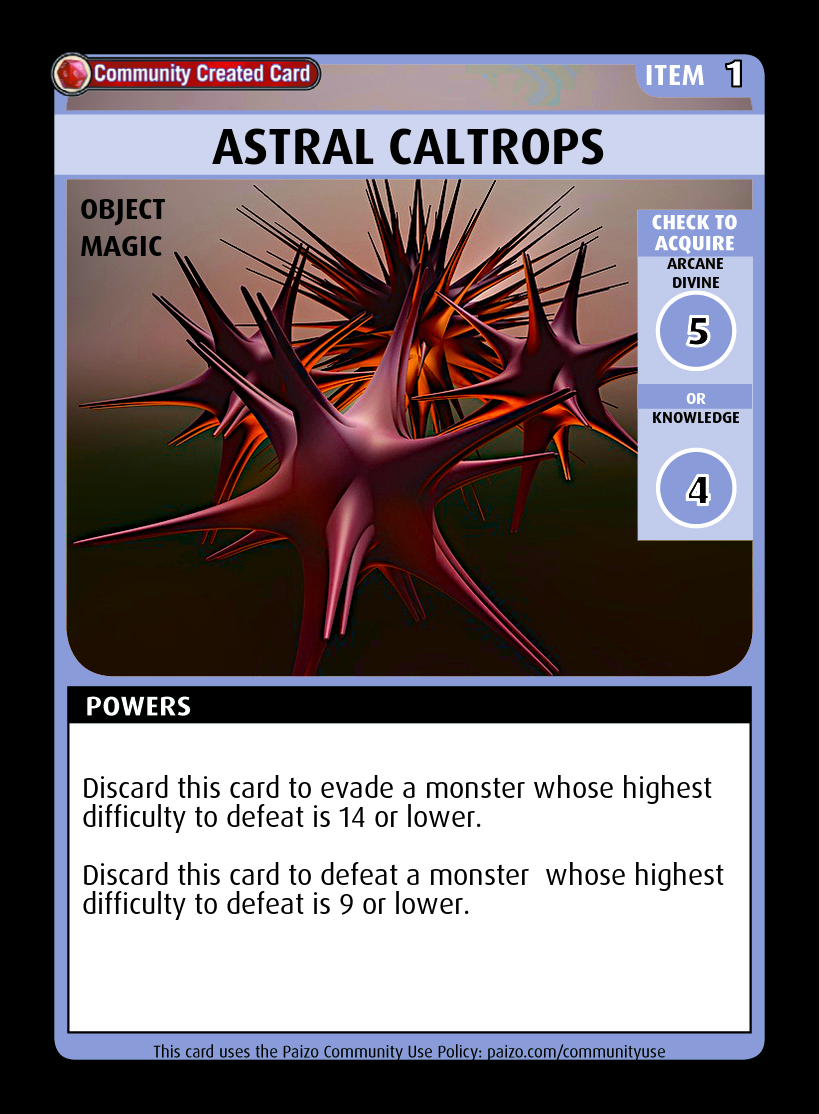 Astral Caltrops - Custom Card - Paizo | Pathfinder Adventure Card Game ...