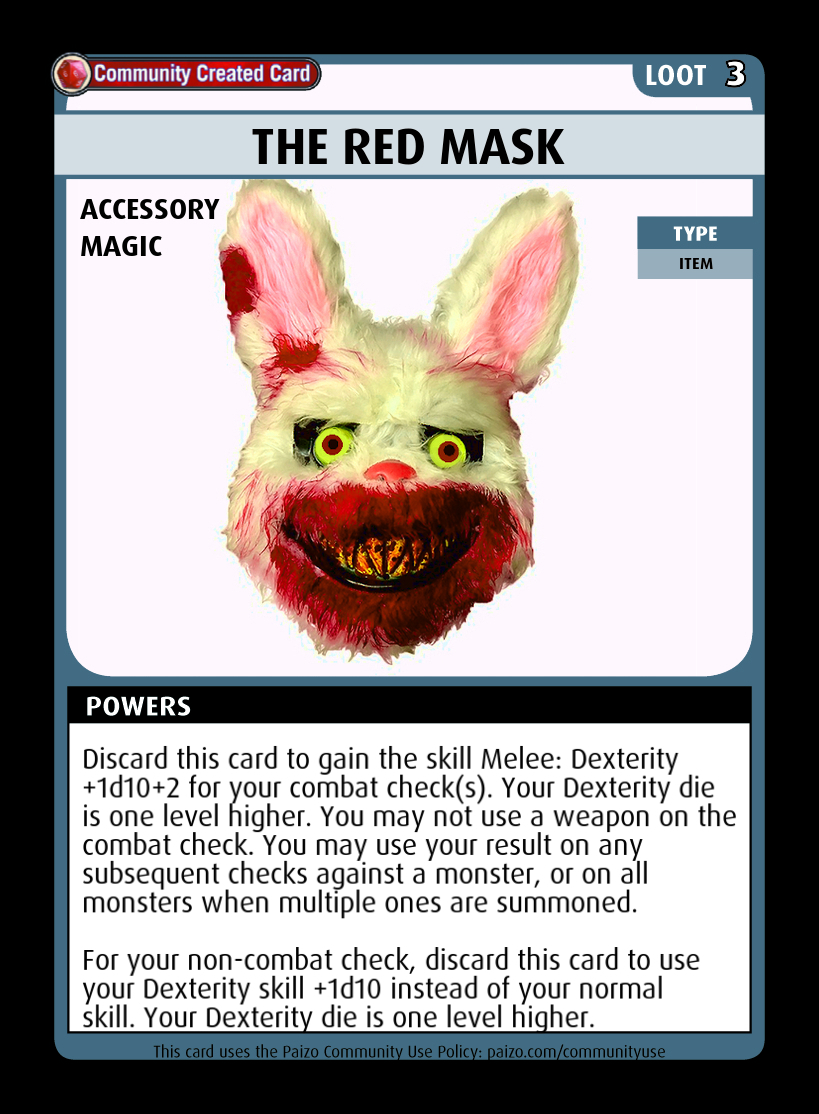 The Red Mask - Custom Card - Paizo | Pathfinder Adventure Card Game ...